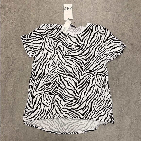 Zara | Tops | Zara Black And White Zebra Pattern Top | Poshmark